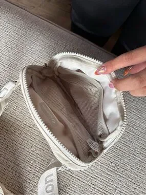 lululemon athletica | Bags | Lululemon Athletica Cream Belt Bag With ...